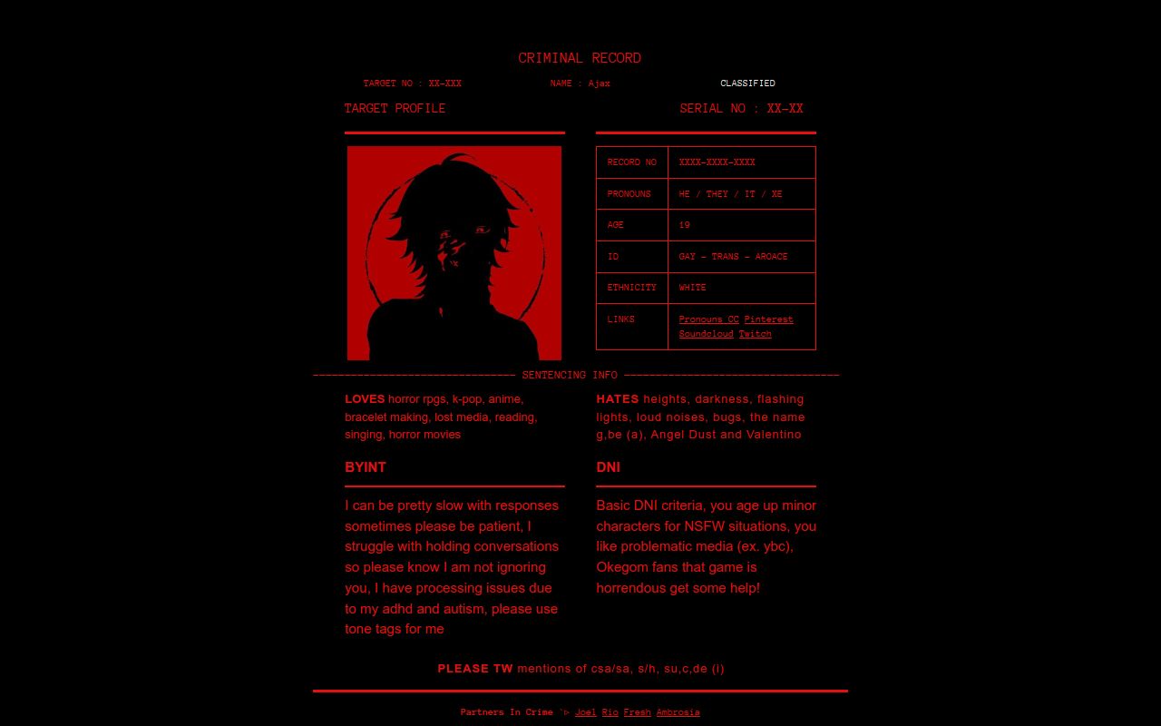 Ajax's Criminal Record